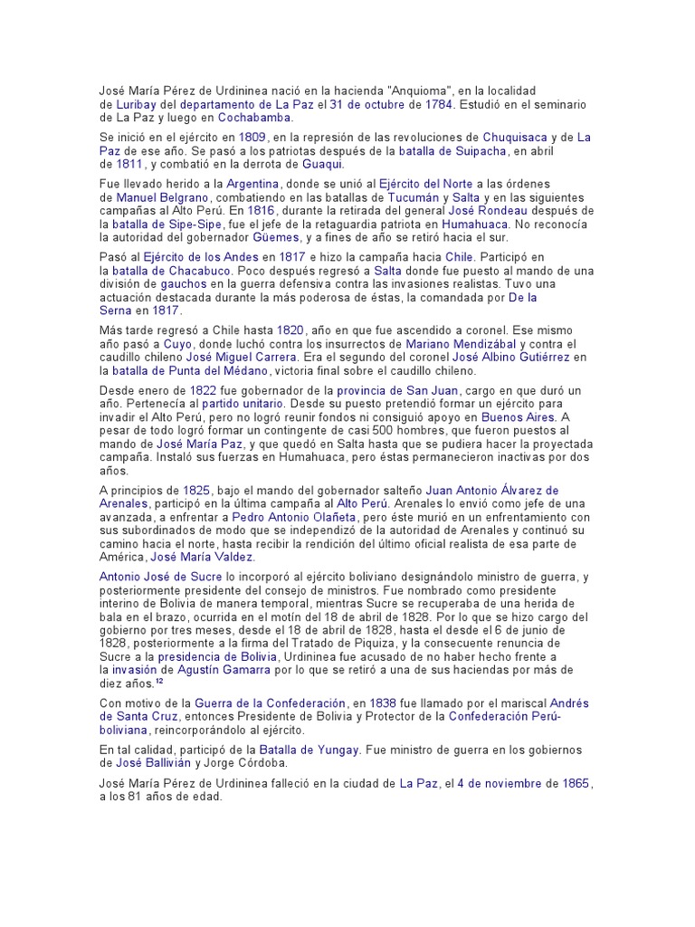 José María Pérez de Urdininea | PDF | Operaciones militares | Conflictos José María Pérez de Urdininea | PDF | Operaciones militares | Conflictos