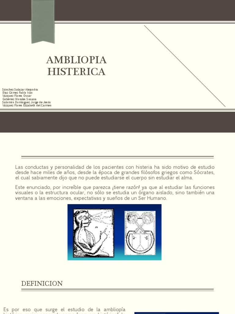 Ambliopía Histérica: Definición y Tratamiento | PDF | Ojo humano ...