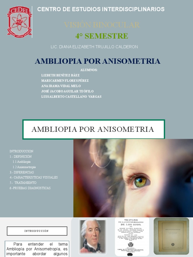 Ambliopía Anisometrópica: Definición y Tratamiento | PDF | Ojo humano ...
