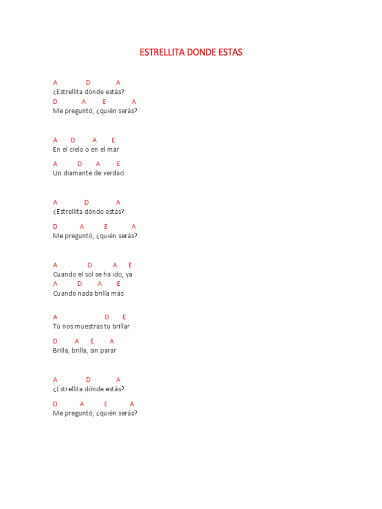Estrellita Donde Estas PDF | PDF