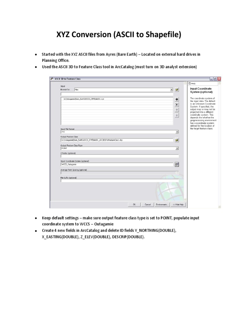 XYZ Conversion (ASCII To Shapefile) | PDF | Technology & Engineering