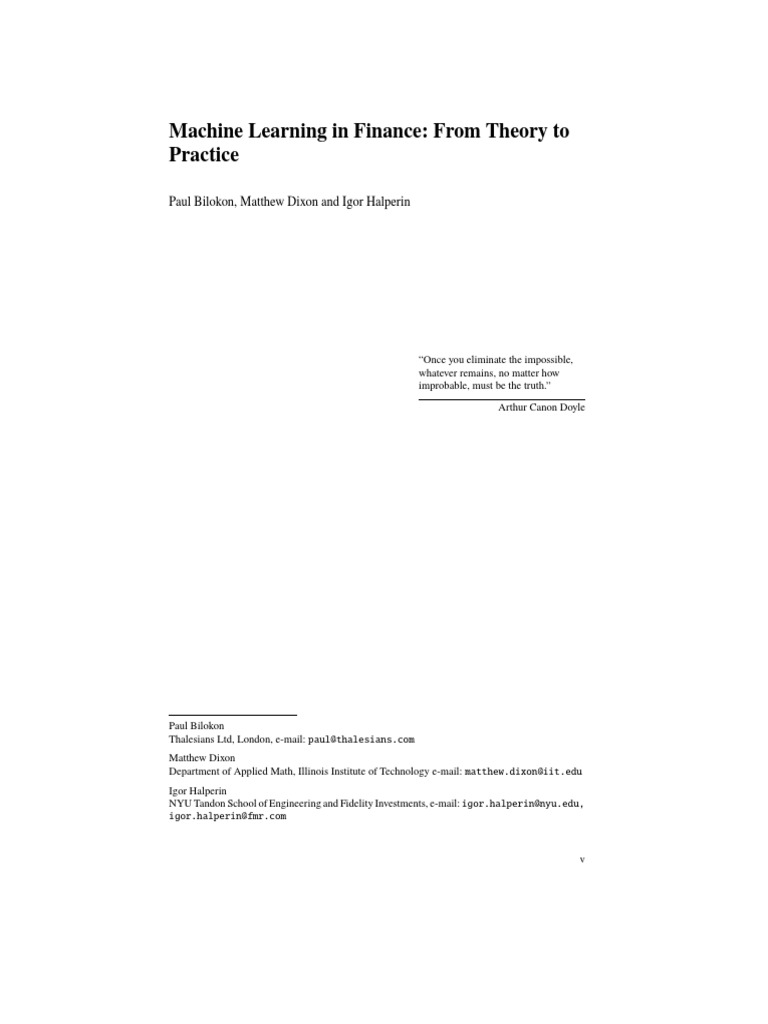 Machine Learning in Finance From Theory To PDF | PDF | Time Series ...