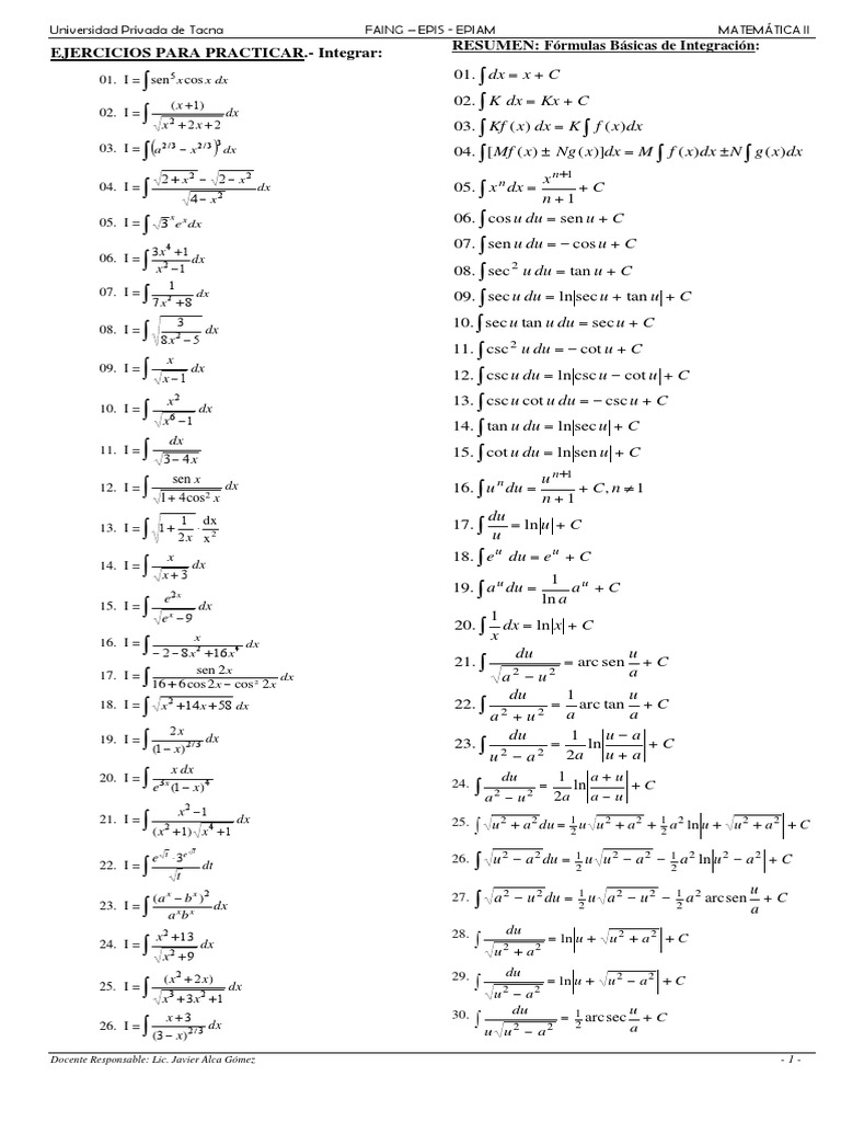 4 INTEGRALES Math II | PDF | Integral | Teoría del operador