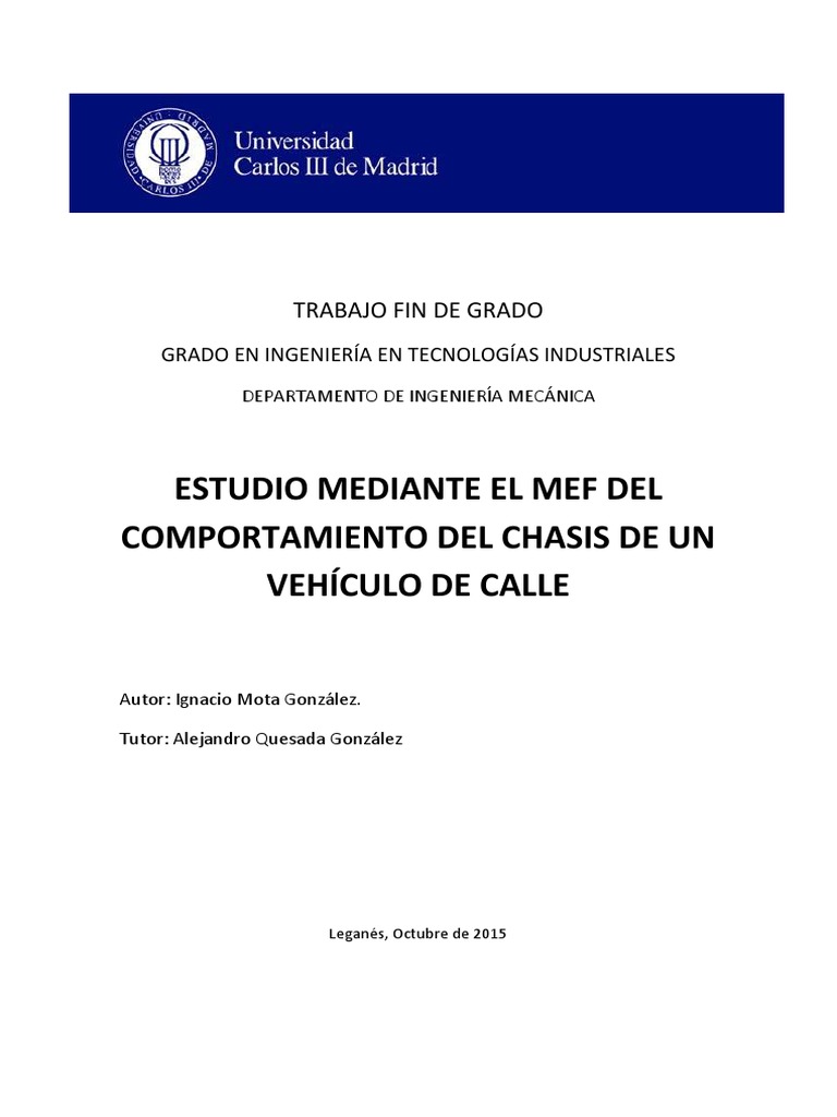 TFG Ignacio Mota Gonzalez 2015 PDF | PDF | Acero | Ingeniería mecánica