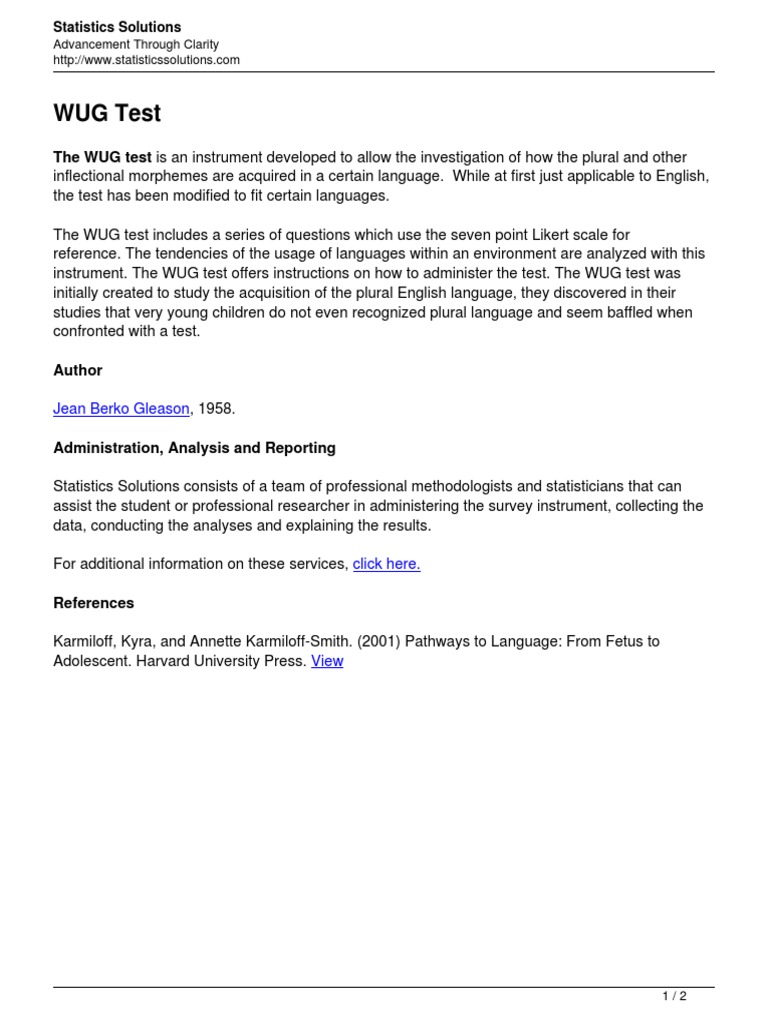 Wug Test | PDF