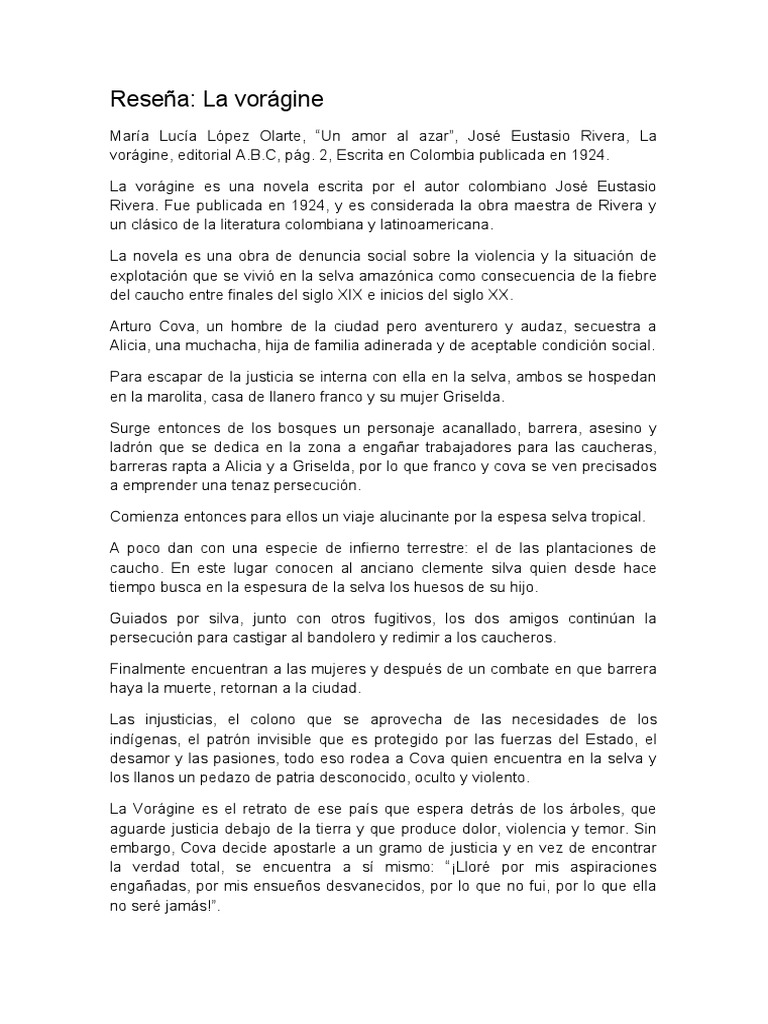Reseña LA VORAGINE | PDF