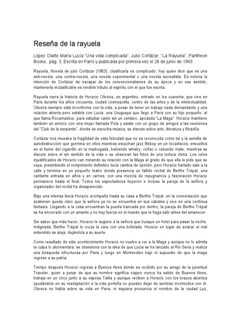 Reseña de La Rayuela | PDF