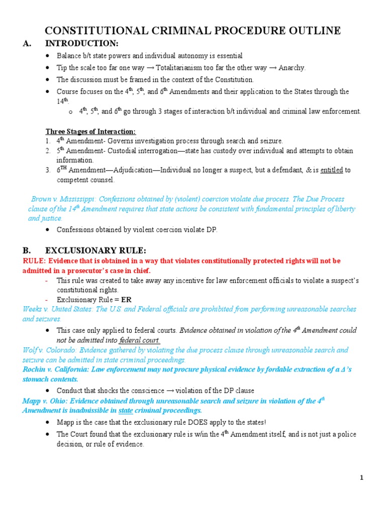 Constitutional Criminal Procedure Guide | PDF | Search And Seizure | Search Warrant
