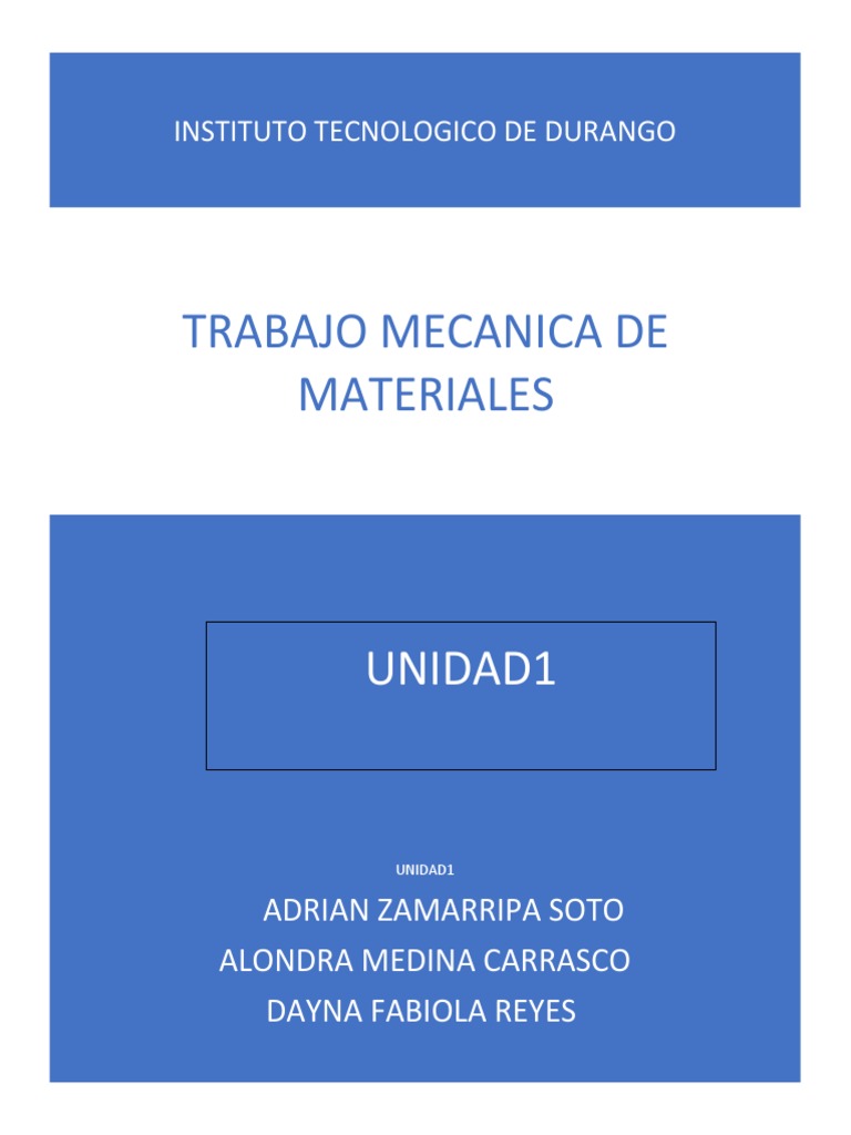 Unidad ! Mecanica Mat | Descargar gratis PDF | Deformación (Mecánica ...
