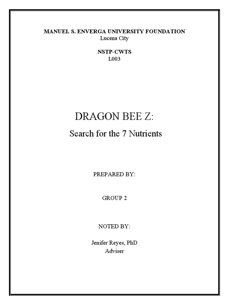 Final NSTP Project Proposal | PDF | Dietary Fiber | Diet & Nutrition