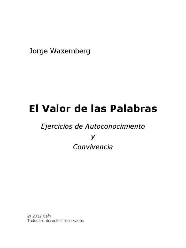 El Valor de Las Palabras | PDF | Mente | Actitud (psicología)