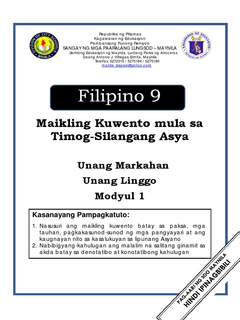 FILIPINO-9 Q1 Mod1 PDF | PDF
