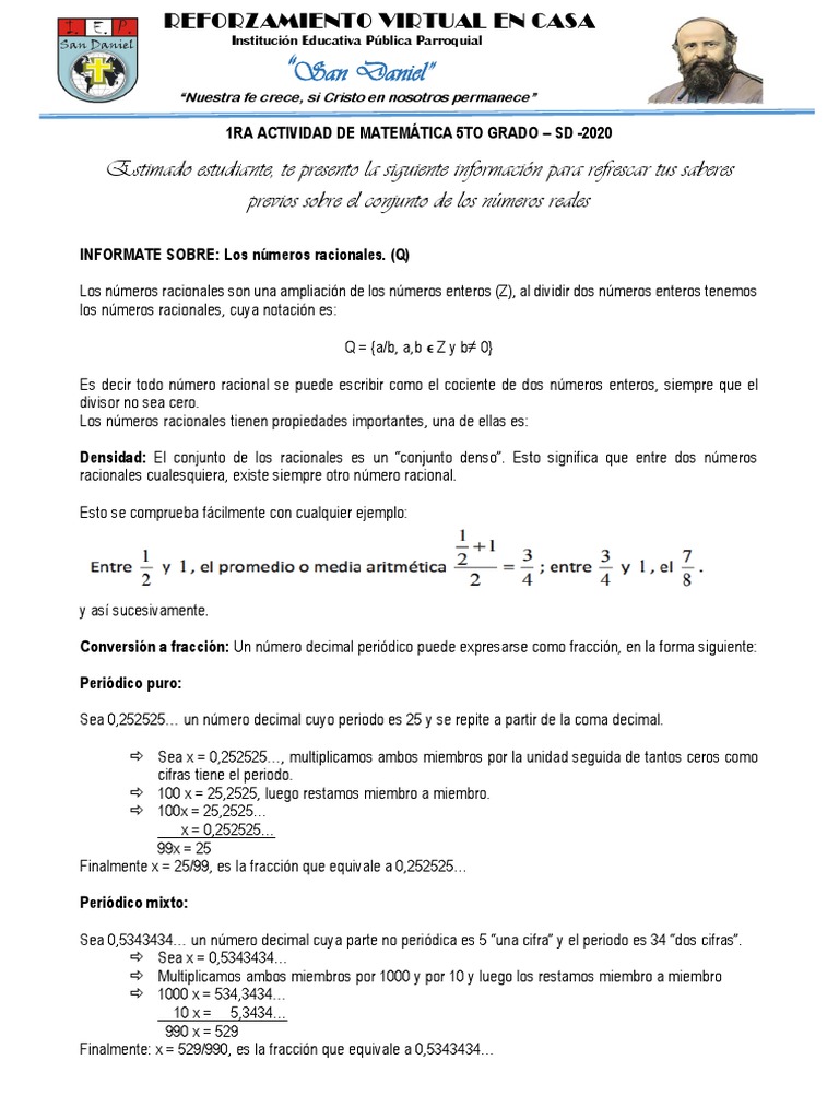 5to Mate - 1ra practica-SD | PDF | Número racional | Números
