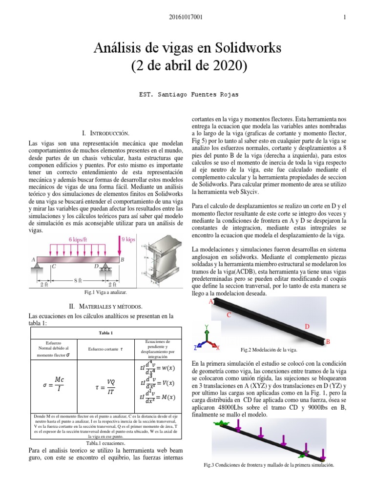 Análisis de Vigas en Solidworks | PDF | Ingeniería mecánica | Física ...