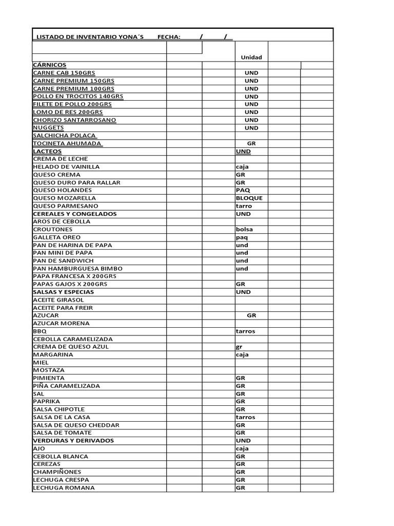Copia de INVENTARIO GASEOSAS | PDF | Refresco | Cocinando