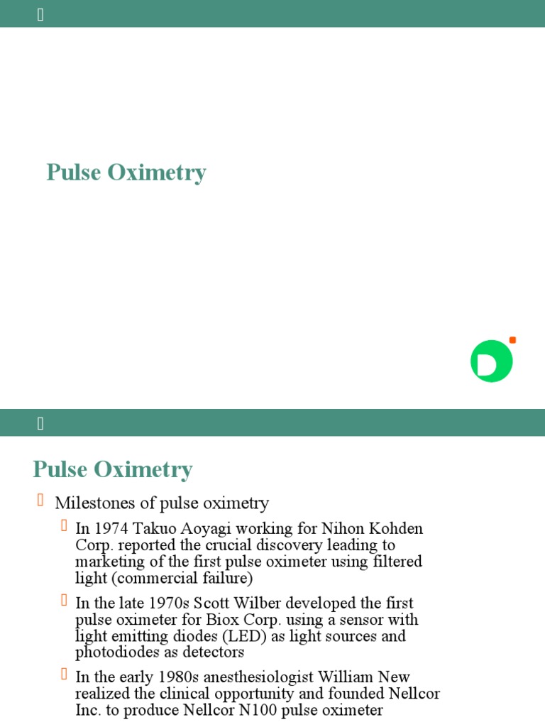 Pulse Oximetry | PDF | Angiology | Physiology