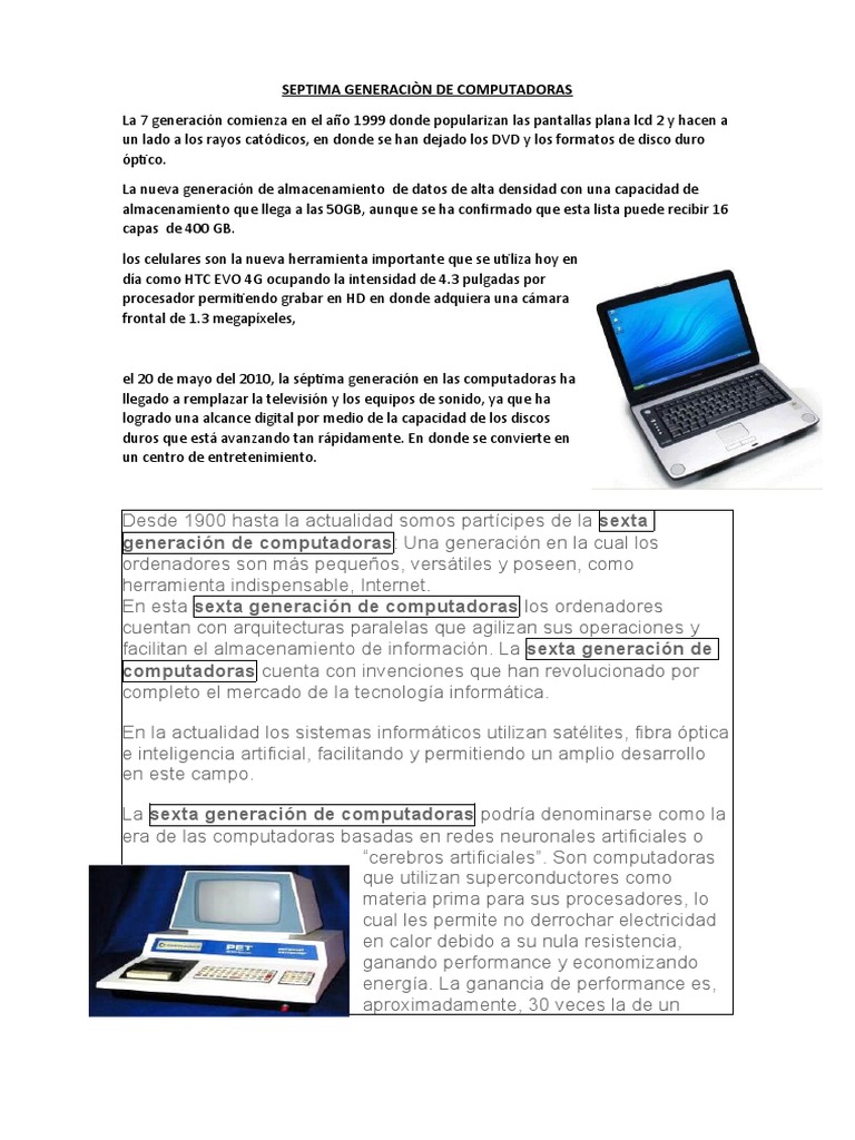 SEPTIMA GENERACIÒN de Computadoras | PDF | Hardware de la computadora ...