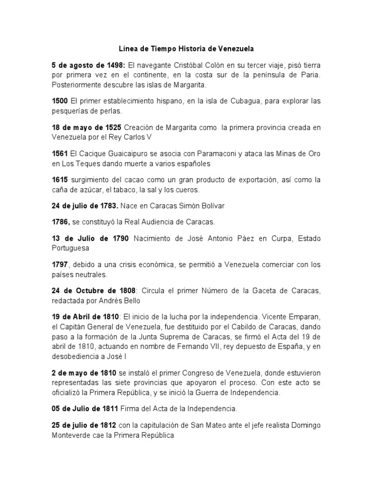 Línea de Tiempo Historia de Venezuel1 | PDF | Hugo Chavez | Nicolás Maduro