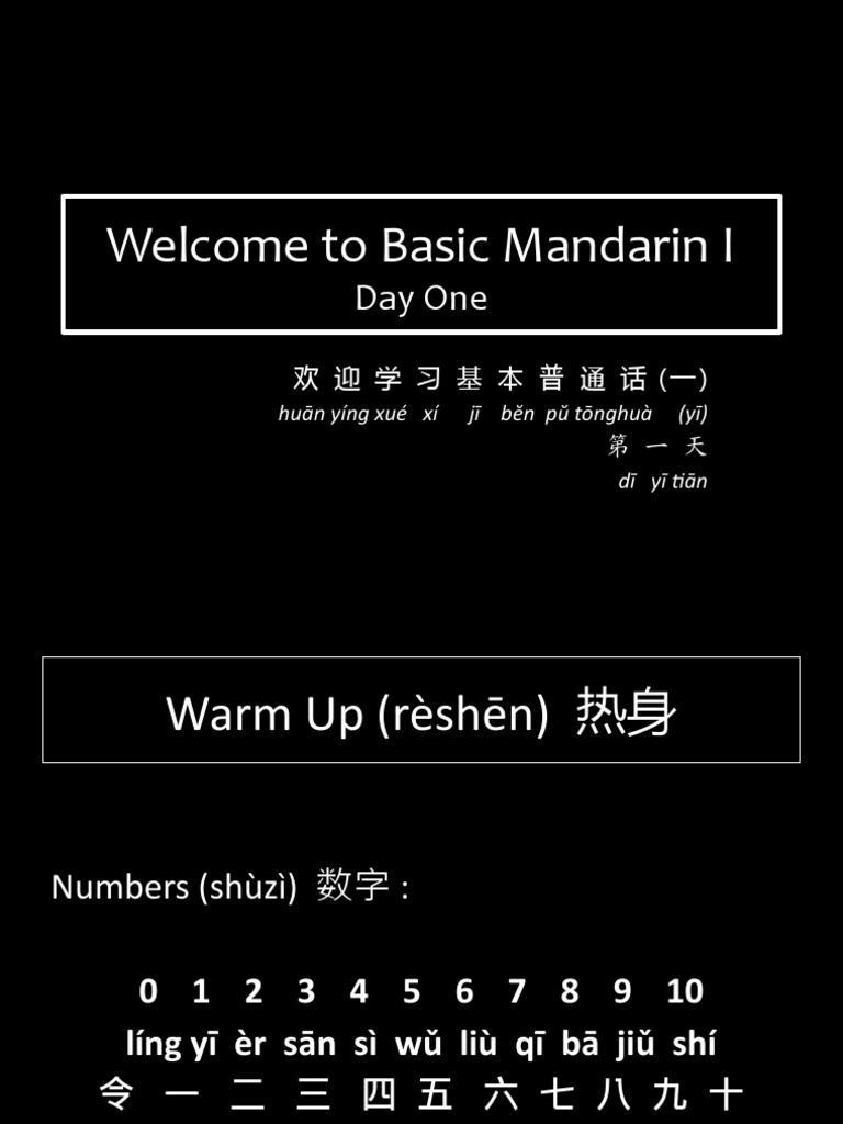 Welcome To Basic Mandarin I: Day One | PDF | Language Families ...