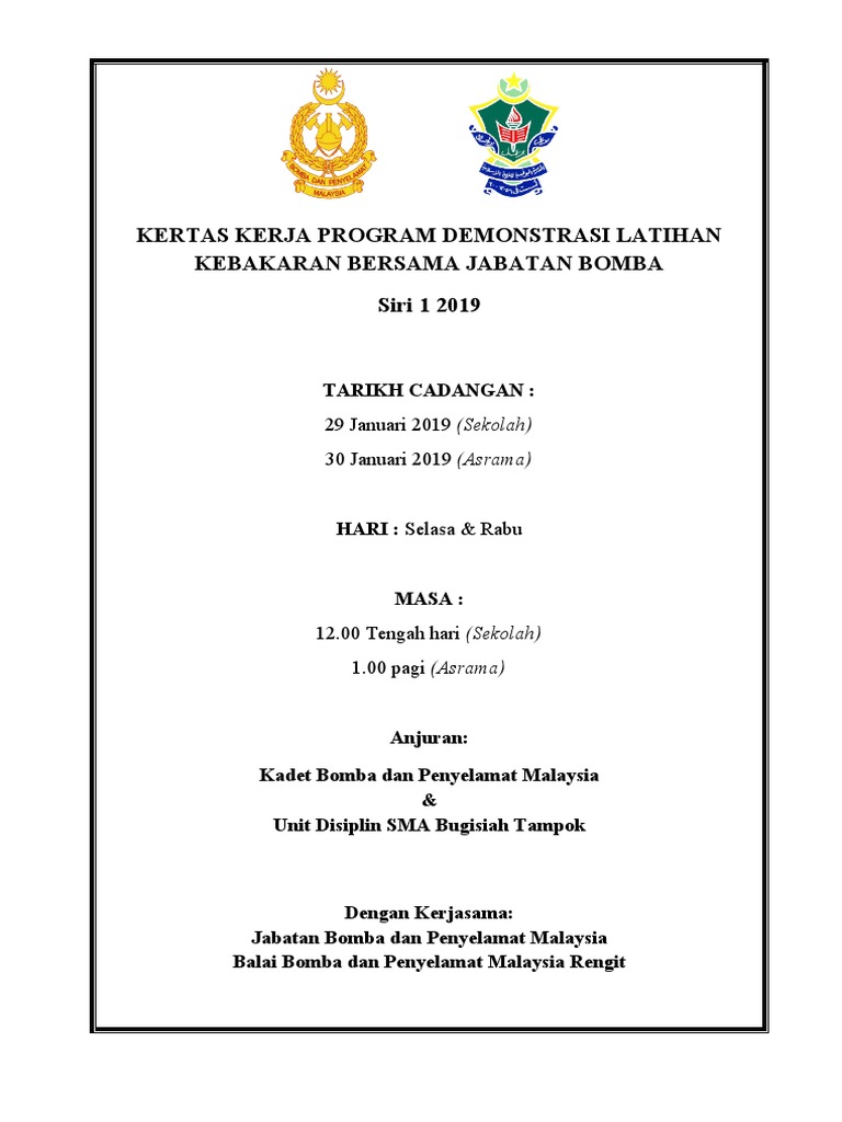 Kertas Kerja Program Fire Drill | PDF