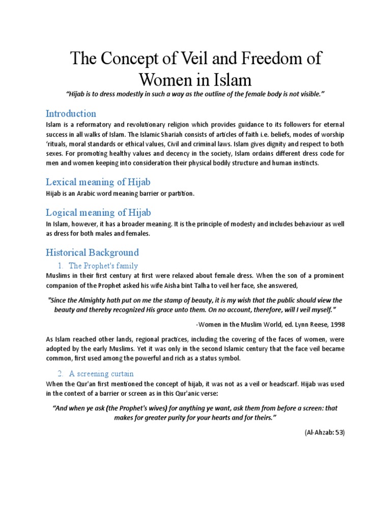 Veil and Freedom of Women | PDF | Hijab | Islamic Ethics