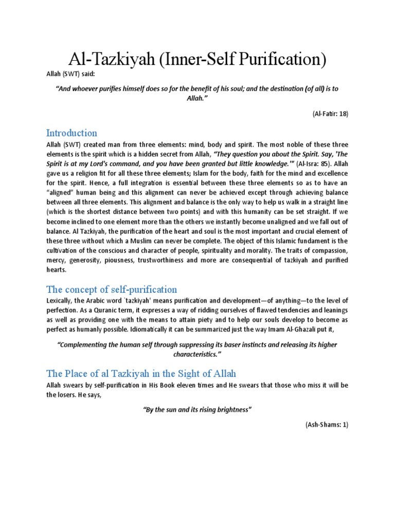 Understanding Al-Tazkiyah in Islam | PDF | Abrahamic Religions ...