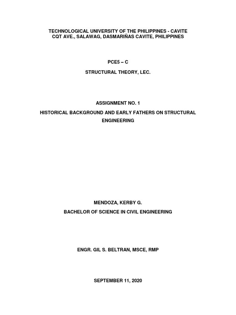 Assignment 1 - Historical Background and Early Fathers On Structural ...