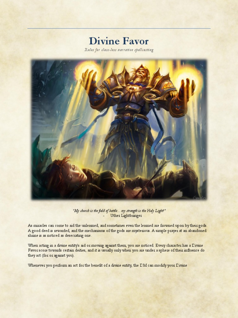 Divine Favor Rules | PDF | Divinity | Religion And Belief