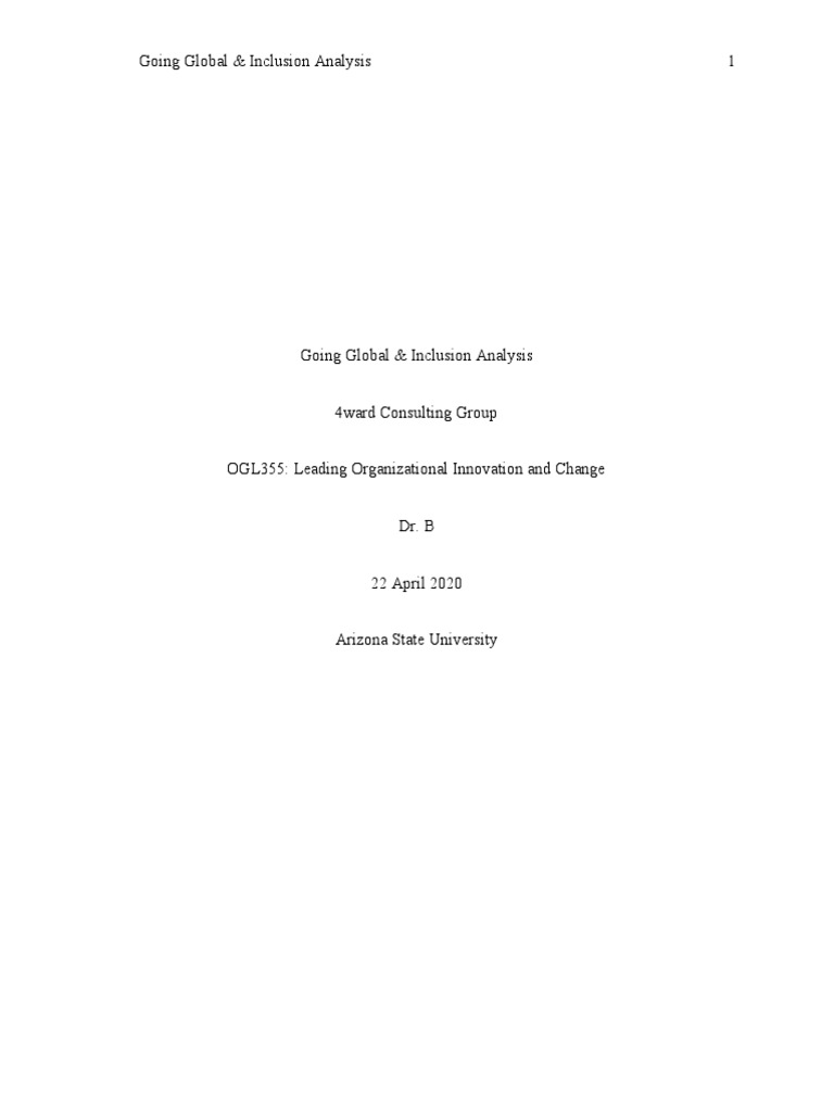 Ogl 355 Module 5 Team Project Going Global Inclusion Analysis | PDF ...