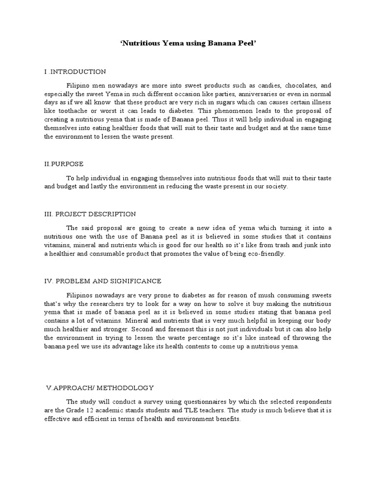 Nutritious Yema Using Banana Peel Research Paper | PDF | Candy | Nutrition