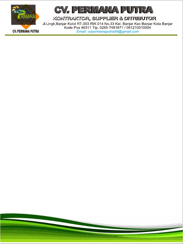 Kop Surat Cv. Permana Putra PDF | PDF