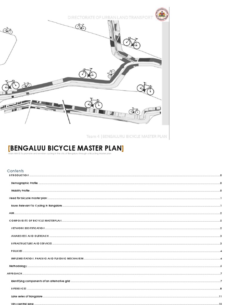 Bengaluru Bicycle Master Plan Overview | PDF | Road | Transport