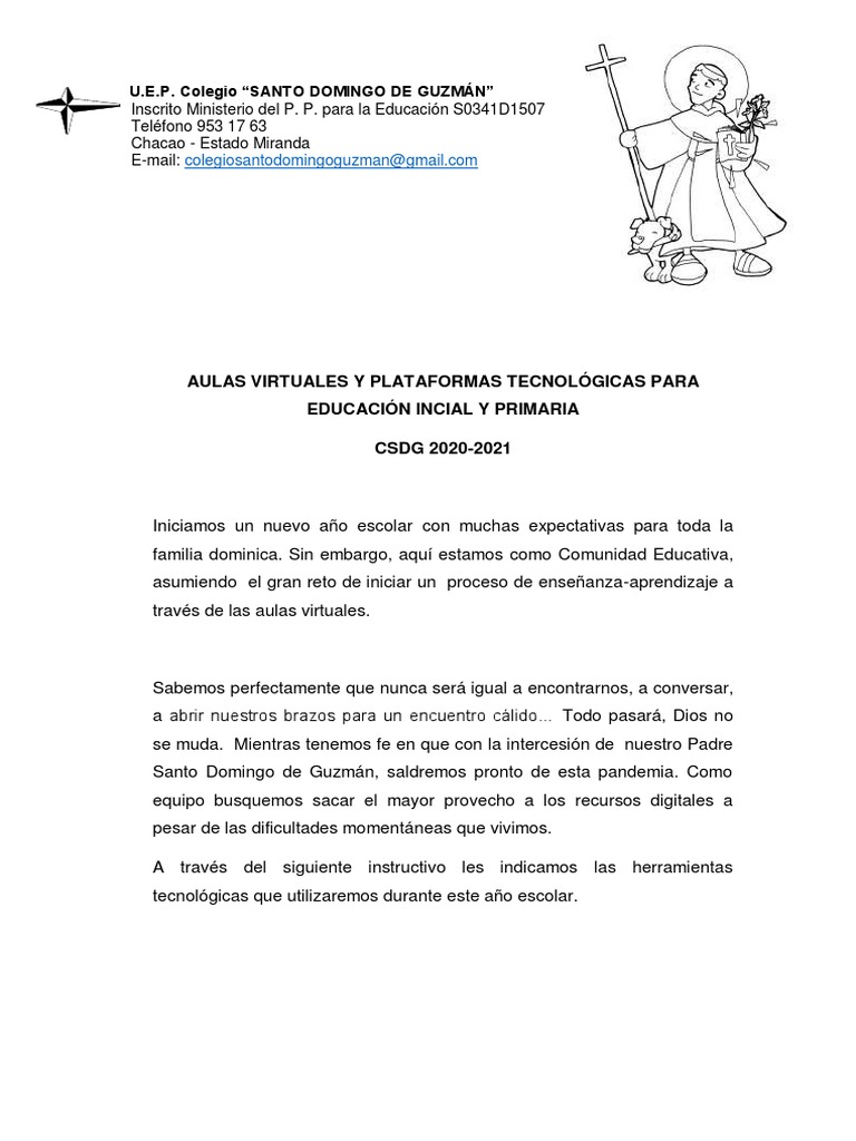 Aulas Virtuales SDDG 2020-2021 Inicial y Primaria | PDF | Gmail ...