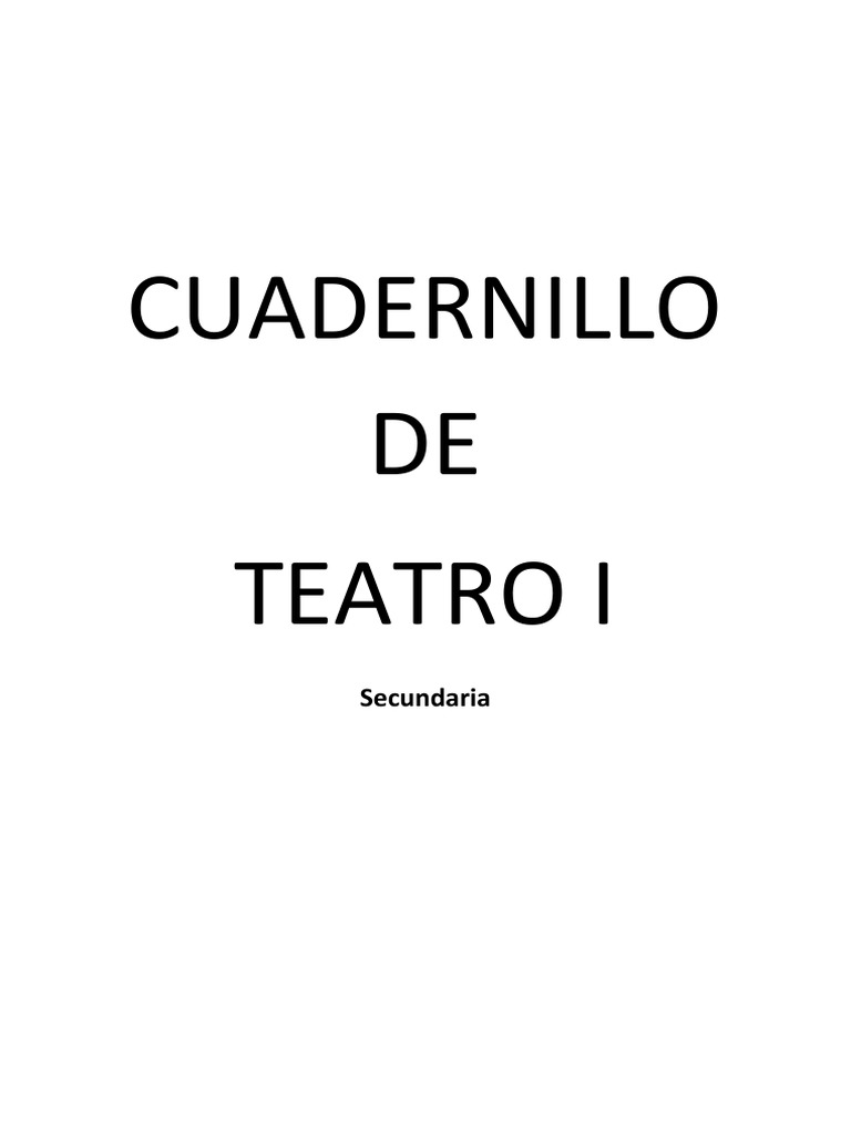 CUADERNILLO DE Teatro (Boceto) | PDF | Teatro | Comedia