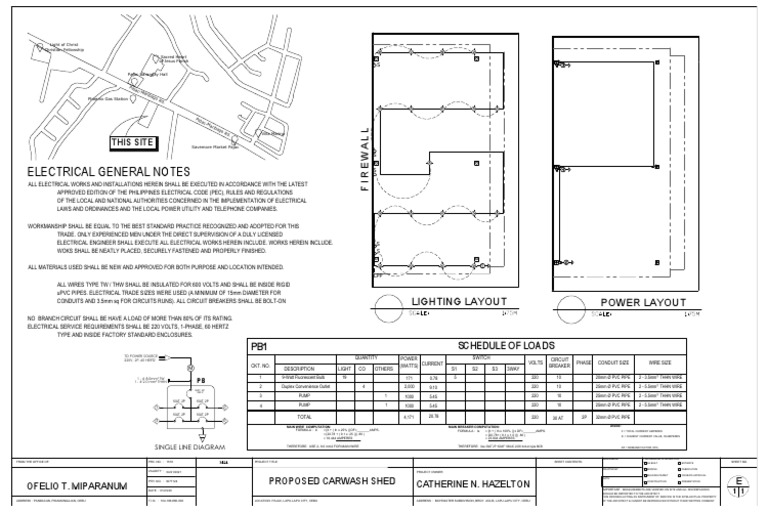 Electrical General Notes: Schedule of Loads PB1 | PDF ...