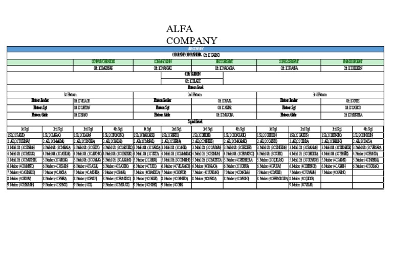 Alfa Company Task Org | PDF | Battles | Military Operations