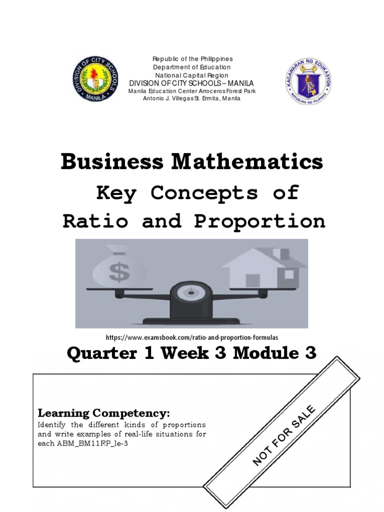ABM 11 - BUSINESS MATHEMATICS - Q1 - W3 - Mod3 PDF | PDF | Fraction (Mathematics) | Decimal