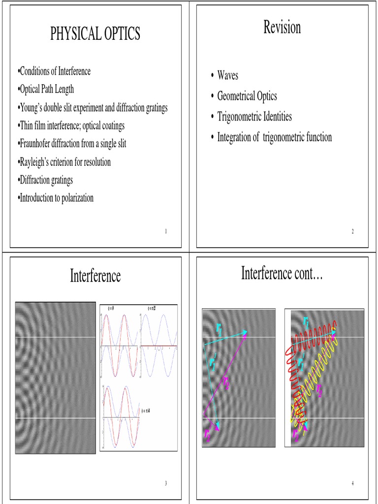 Physical Optics | PDF | Polarization (Waves) | Diffraction
