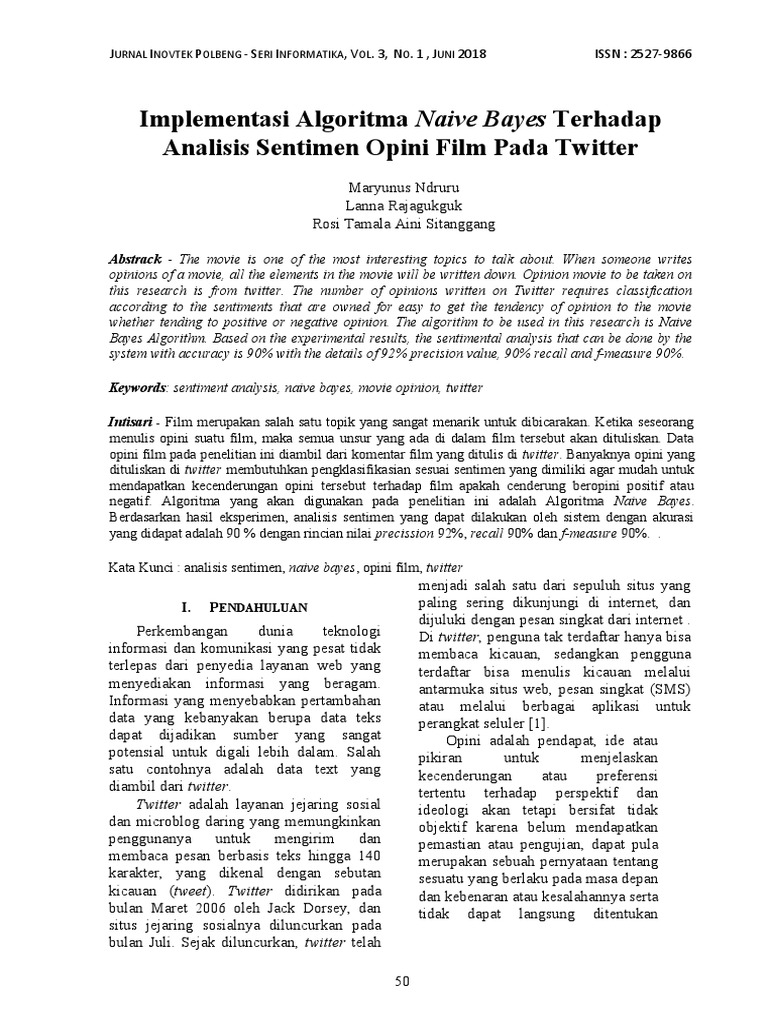 Implementasi Algoritma Naive Bayes | PDF