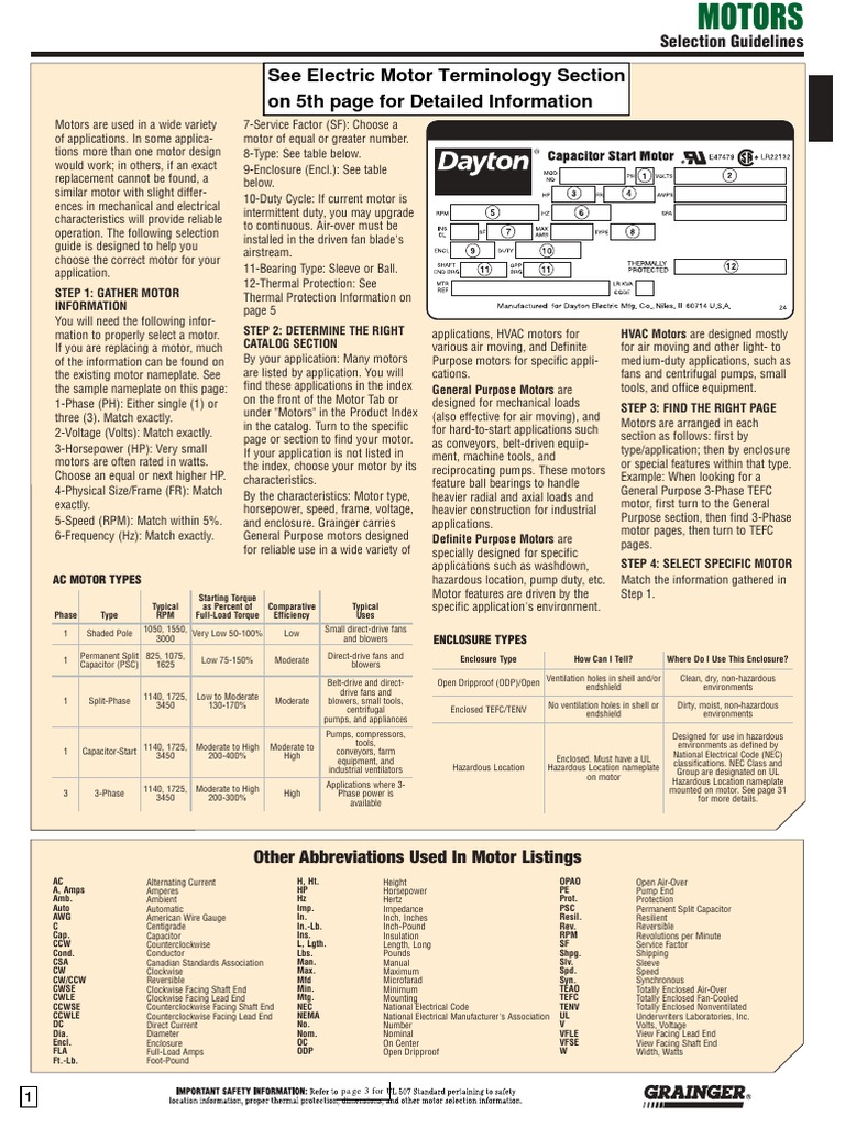 Motors Selection Guide PDF | PDF