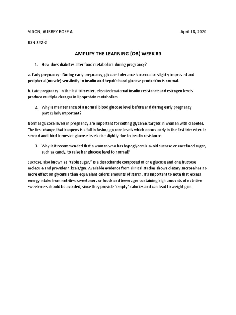 Amplify The Learning (Ob) Week #9: Vidon, Aubrey Rose A. April 18, 2020 ...