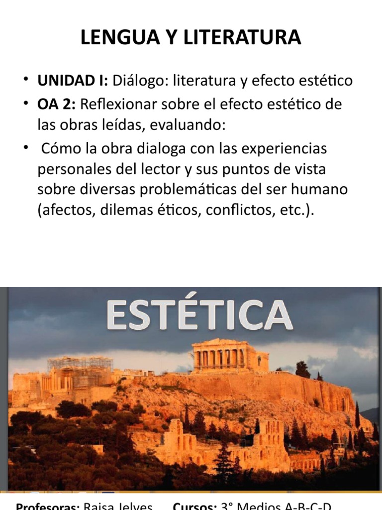 La estética literaria y el análisis de obras representativas | PDF ...