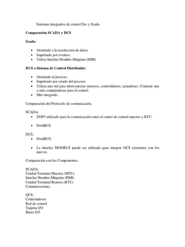 Sistemas Integrados de Control Dcs y Scada Modulo 1 PDF | PDF