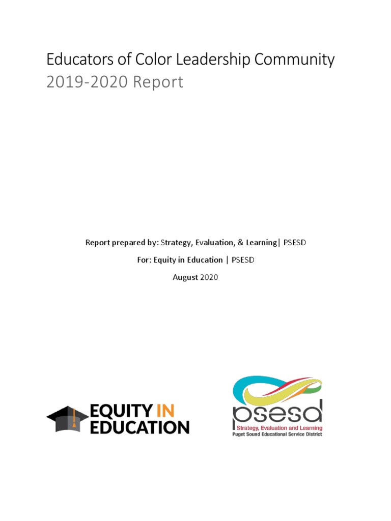 ECLC 2019-2020 Report: Educators of Color | PDF | Mentorship | Teachers