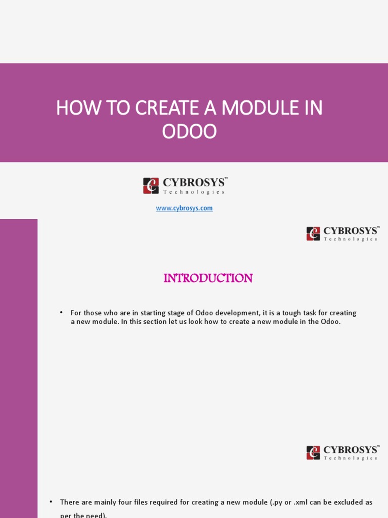 How To Create A Module in Odoo | Download Free PDF | Menu (Computing ...