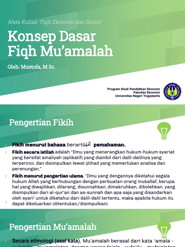 Konsep Dasar Fiqih Muamalah PDF | PDF