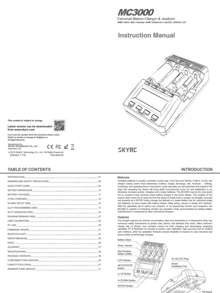 Instruction Manual: Universal Battery Charger & Analyzer | PDF ...