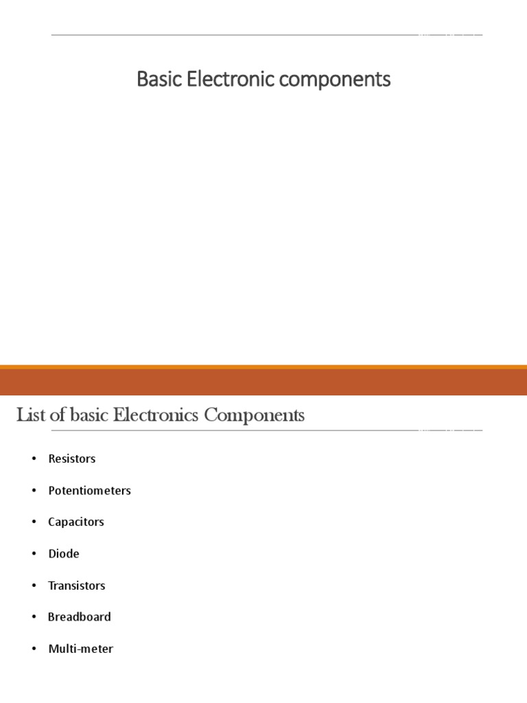 1 - Basic Electronics Component | PDF | Capacitor | Bipolar Junction ...