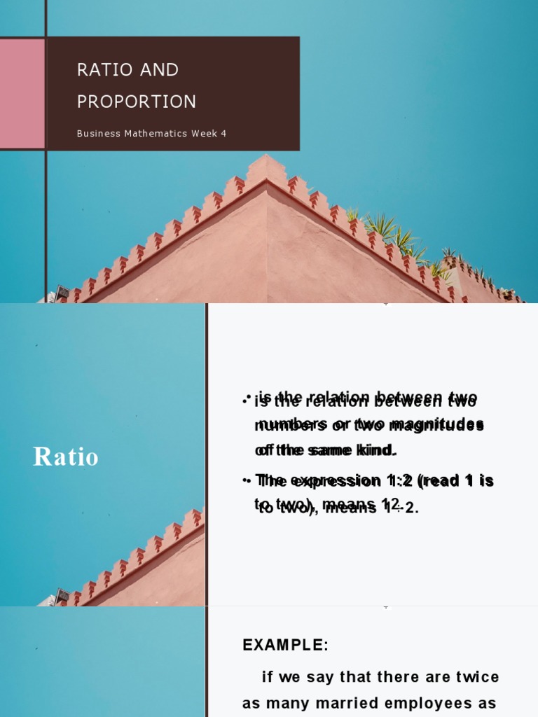 Ratio and Proportion: Business Mathematics Week 4 | PDF | Ratio ...