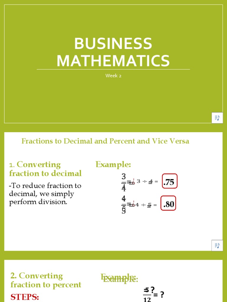 Business Mathematics Week 2 | PDF